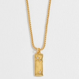 Molten tablet CZ drop pendant necklace - gold – Raindrops on Roses - St ...