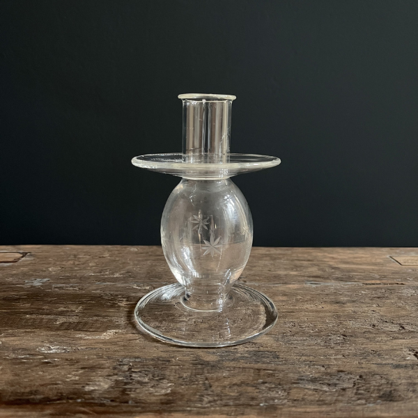 Glass candle stick – Raindrops on Roses - St Albans