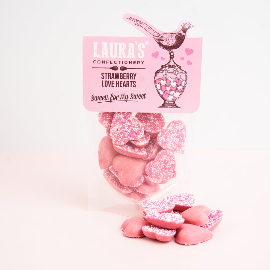 Strawberry love hearts sweets – Raindrops on Roses - St Albans